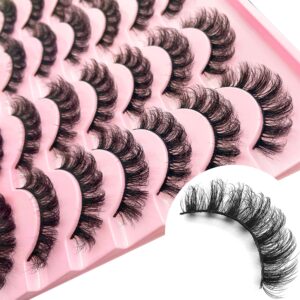 russian strip lashes yasnai dd curl false eyelashes fluffy wispy faux mink lashes natural eye lashes 14 pairs pack