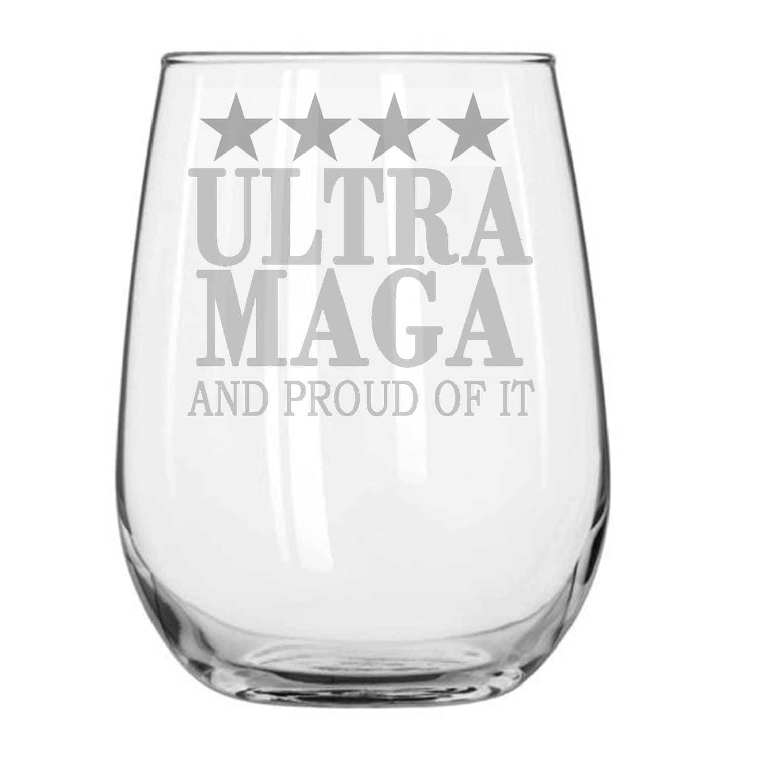 Alankathy Mugs Donald Trump Joe Biden Ultra Maga wine glass for Republican Make America Great Again (17 OZ STEMLESS WINE GLASS)