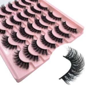 russian strip lashes yasnai dd curl false eyelashes fluffy cat eye faux mink lashes natural eye lashes 14 pairs pack