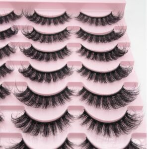 Russian Strip Lashes Yasnai DD Curl False Eyelashes Fluffy Cat eye Faux Mink Lashes Natural Eye Lashes 14 Pairs Pack