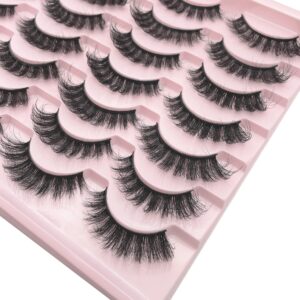 Russian Strip Lashes Yasnai DD Curl False Eyelashes Fluffy Cat eye Faux Mink Lashes Natural Eye Lashes 14 Pairs Pack