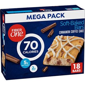 fiber one 70 calorie soft-baked bars, cinnamon coffee cake, 18 ct