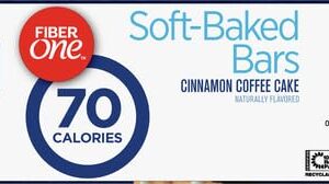 Fiber One 70 Calorie Soft-Baked Bars, Cinnamon Coffee Cake, 18 ct