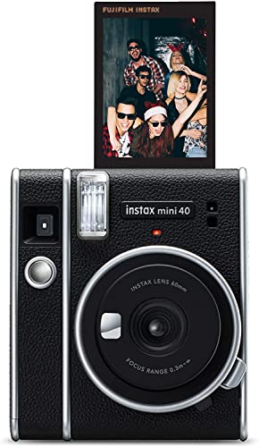 Fujifilm Instax Mini 40 Instant Camera with Fuji Instax Twin Pack Mini Film 60 Exposures, Album + Stickers + Frames