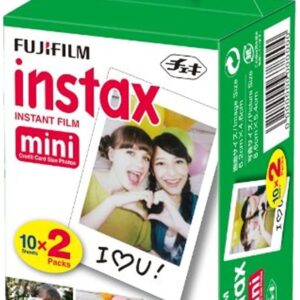 Fujifilm Instax Mini 40 Instant Camera with Fuji Instax Twin Pack Mini Film 60 Exposures, Album + Stickers + Frames