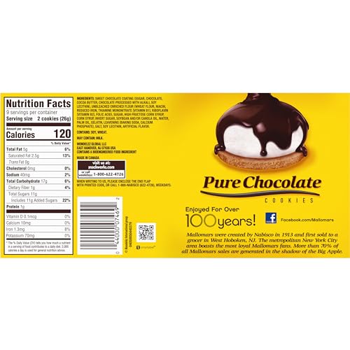 Mallomars Pure Chocolate Cookies, 8.2 oz