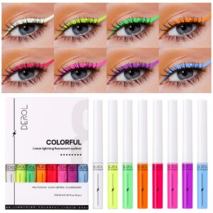 bonnie choice 8 colors uv neon liquid eyeliner set, matte colored eyeliners pen, colorful waterproof smudge-proof pigmented colorful eyeliner, delineadores de colores para ojos eye makeup gift kit