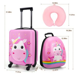 emissary Kids Luggage With Wheels For Girls, Giraffe Kids Luggage Set, Childrens Luggage For Girls With Wheels, Kids Suitcases With Wheels For Girl, Toddler Suitcase For Girls, Travel Luggage For Kids