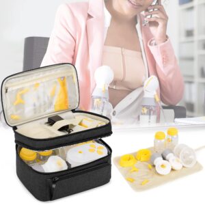 BAFASO Breast Pump Bag (Compatible with Medela Pump in Style) with a Waterproof Pump Parts Pad, Carrying Case for Medela Pump in Style and Extra Parts (Patent Pending), Black