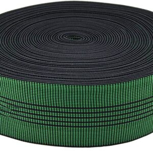 QQCASE Sofa Elastic Webbing, Stretch Latex Band, Furniture Repair DIY Upholstery Modification, Lawn Chair Couch Material Replacement, Spring Alternative -3 Inch Wide x 60 Ft Long,1 Roll Green.