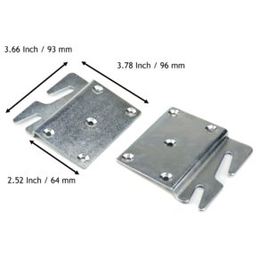 Mcredy 4 PCS Heavy Duty Universal Wood Bed Rail Hook Plates for Beds Frame Bracket Headboard Footboard Replacement Bed Parts,Screws Included