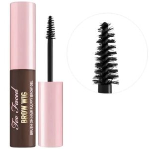 too faced brow wig brush on hair fluffy brow gel - dark brown