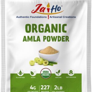 Jai Ho Certified Organic Amla Berry Powder (Amalaki), 2 LB - Rich in Antioxidant Vitamin C | Supports ImmunityGluten Free, Vegan, Non-GMO - Resealable Zip Lock Pouch