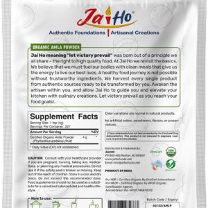 Jai Ho Certified Organic Amla Berry Powder (Amalaki), 2 LB - Rich in Antioxidant Vitamin C | Supports ImmunityGluten Free, Vegan, Non-GMO - Resealable Zip Lock Pouch