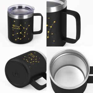 Gingprous Virgo Tumbler for Women Men, Virgo Gifts Insulated Stainless Steel Coffee Mug, August September Birthday Gifts, Constellation Gifts for Astrology Star Lovers BFF Family Coworker, 12Oz, Black