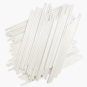 taihuimy,100 count 6 inch white paper lollipop sticks,cake pop sticks,sucker sticks for cookies,rainbow candy,chocolate,cake topper