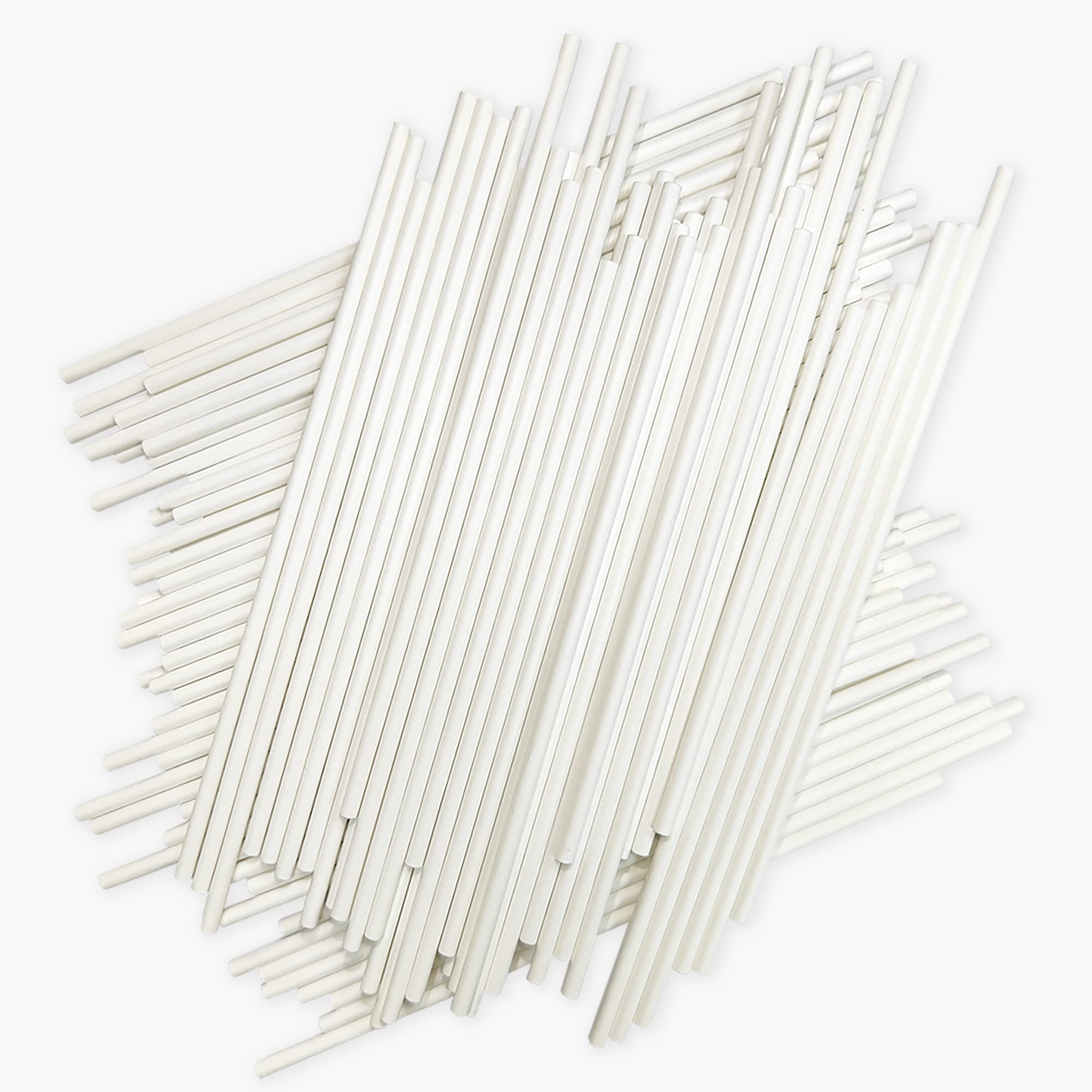 TAIHUIMY,100 Count 6 INCH White Paper Lollipop Sticks,Cake Pop Sticks,Sucker Sticks for Cookies,Rainbow Candy,Chocolate,Cake Topper