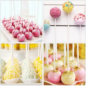 TAIHUIMY,100 Count 6 INCH White Paper Lollipop Sticks,Cake Pop Sticks,Sucker Sticks for Cookies,Rainbow Candy,Chocolate,Cake Topper