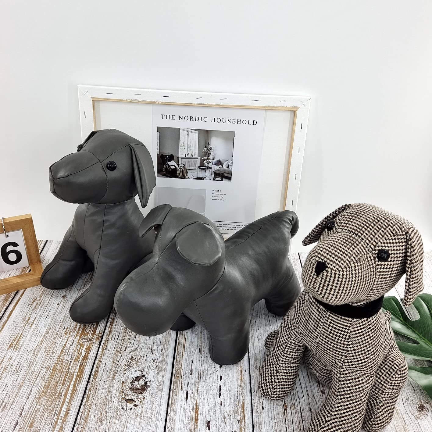 Animal Interior Door Stopper Doorstops Book Stopper Wall Protectors Anti Collision Decorative Dog (Grey Stand)