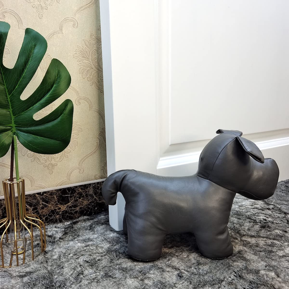 Animal Interior Door Stopper Doorstops Book Stopper Wall Protectors Anti Collision Decorative Dog (Grey Stand)