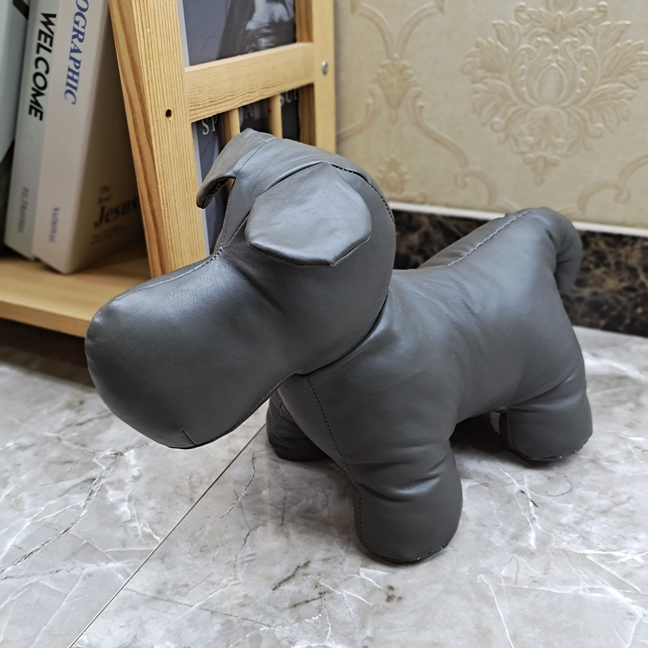 Animal Interior Door Stopper Doorstops Book Stopper Wall Protectors Anti Collision Decorative Dog (Grey Stand)