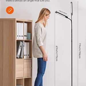 ALongDeng LED Floor Lamp, Dimmable Floor Lamps with Remote, Adjustable 3000K-6500K Colors & 5 Brightness Levels Standing Lamp, Adjustable Height Flexible Gooseneck, for Living Room, Bedroom, Office