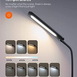 ALongDeng LED Floor Lamp, Dimmable Floor Lamps with Remote, Adjustable 3000K-6500K Colors & 5 Brightness Levels Standing Lamp, Adjustable Height Flexible Gooseneck, for Living Room, Bedroom, Office