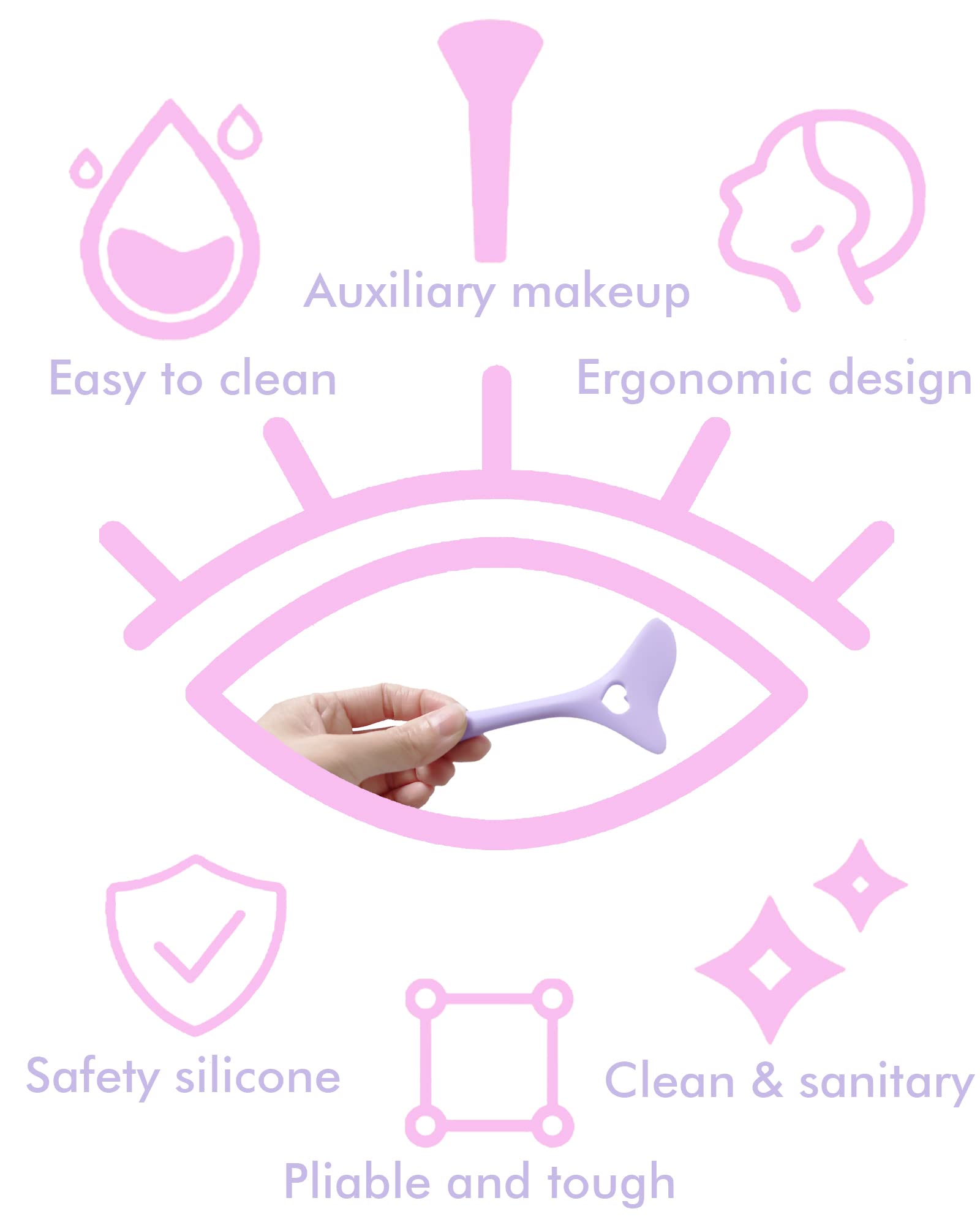 DogieLyn Silicone Winged Tip Reusable Smoky Eyeshadow Applicators Plate Cat Shape Eye liner Shadow Guide Template Multifunctional Lazy Quick Makeup Tool Eyebrow Pencil Eyeliner Stencils