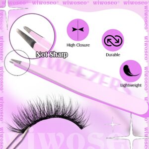 wiwoseo False Eyelashes Colorful Russian Strip Lashes Colored Faux Mink Lashes Natural Wispy Fluffy 18MM 3D Effect Color Fake Eyelashes for Festival 10 Pairs Pack