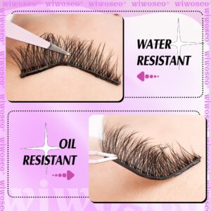 wiwoseo False Eyelashes Colorful Russian Strip Lashes Colored Faux Mink Lashes Natural Wispy Fluffy 18MM 3D Effect Color Fake Eyelashes for Festival 10 Pairs Pack