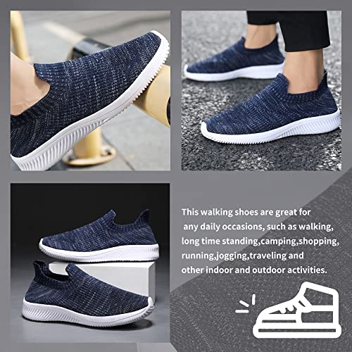 GENMAI SOEASY Women’s Walking Shoes Sneakers Daily Shoes Slip-on Lightweight Comfortable Breathable Blue