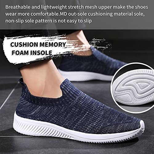 GENMAI SOEASY Women’s Walking Shoes Sneakers Daily Shoes Slip-on Lightweight Comfortable Breathable Blue