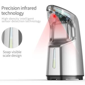 FKJLUN Soap Dispenser Pump Soap Dispenser Smart Sensor Soap Foam Wall Mounted Touchless Infrared Automatic Soap Liquid Dispenser Pump for Kitchen Bathroom Hand Lotion Bottle (Color : Blue 450ML)