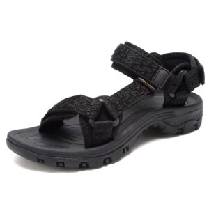 equick comfortable walking sandals for women open toe strap sport sandal anti-skidding outdoor water sandals athletic sandals for spot/beach/poolside/cruise/travel/wedding-u222slx027-black-38