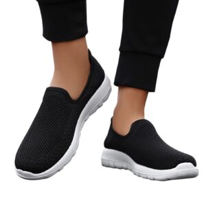 Hidden Wedge Booties Nursing Shoes Women Comfortable Womens White Tennis Shoes red Tennis Shoes Women White Slip on Shoes for Women(0524A26 Black,Size 10.5)