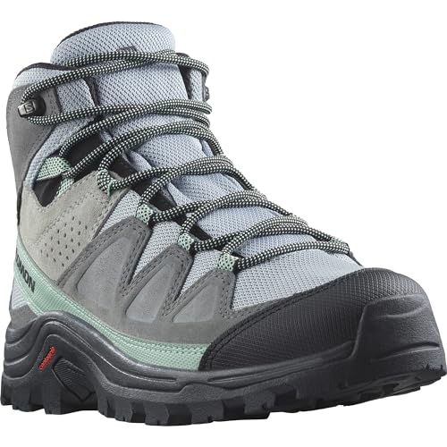 Salomon Women's QUEST ROVE GORE-TEX Leather Hiking Boots for Women, Quarry / Quiet Shade / Black, 8.5