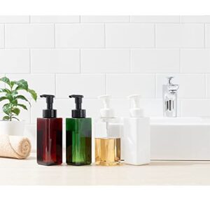 QTBH Soap Dispenser 450ml Foaming Dispenser Refillable Pump Bottle for Liquid Soap Shampoo Body Wash Bathroom Container for Cosmetics Soap Pump (Capacity : 250ml, Color : Clear)