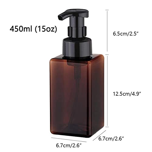 QTBH Soap Dispenser 450ml Foaming Dispenser Refillable Pump Bottle for Liquid Soap Shampoo Body Wash Bathroom Container for Cosmetics Soap Pump (Capacity : 250ml, Color : Clear)