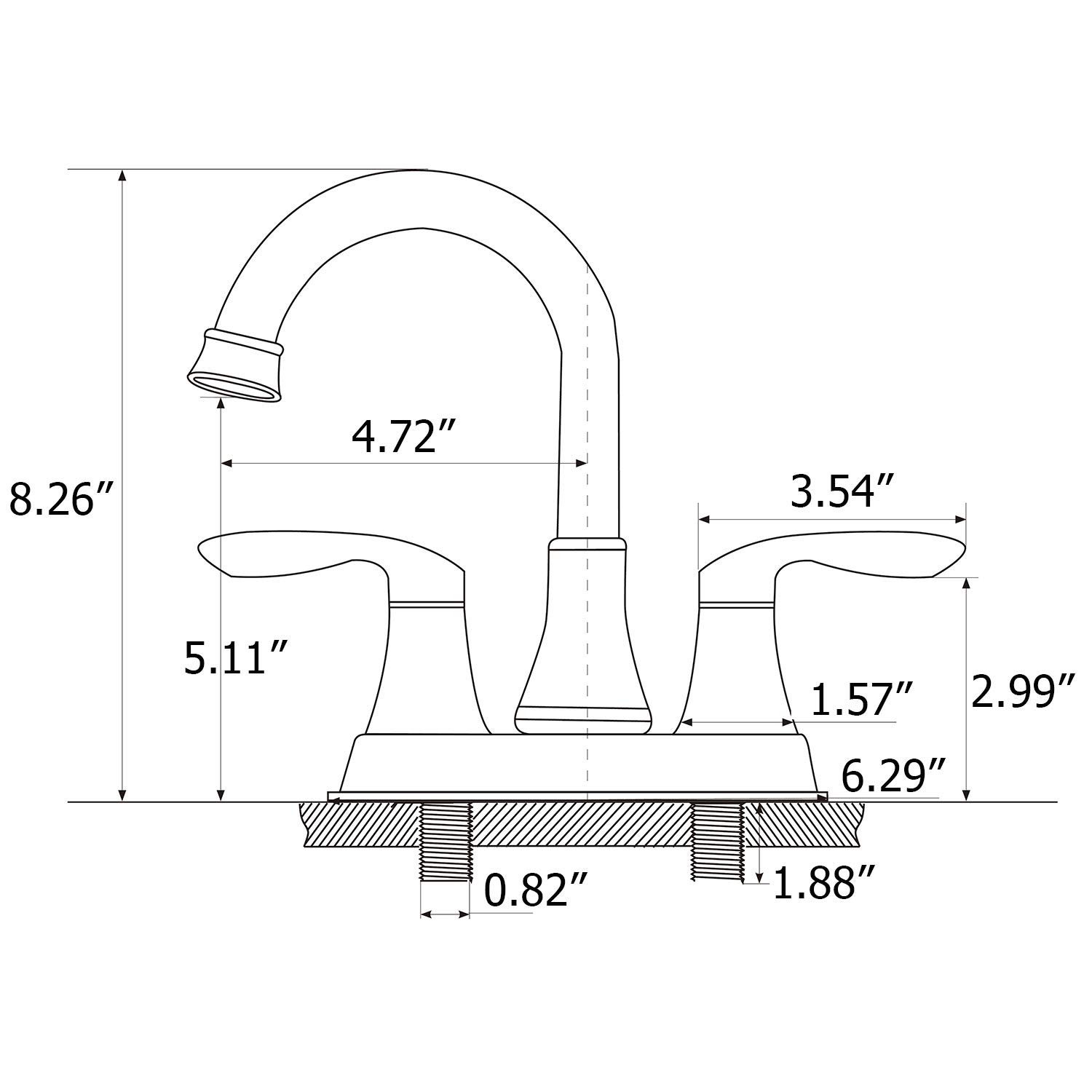 Friho Lead-Free Modern Commercial Two Handle Matte Black Bathroom Faucet, Bathroom Sink Faucet 3 Hole Bath Vanity Faucets with Drain Stopper and Water Hoses