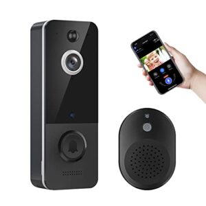 eken doorbell camera wireless, wi-fi video doorbell camera with ai smart human detection, indoor chime ringer included, cloud storage, 2-way audio, night vision, battery powered