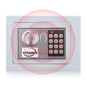 TENAMIC Safe Box 0.23 Cubic Feet Electronic Digital Security Keypad Lock Box, Cabinet Mini Safe Suitable for Office Hotel Home Safe, White