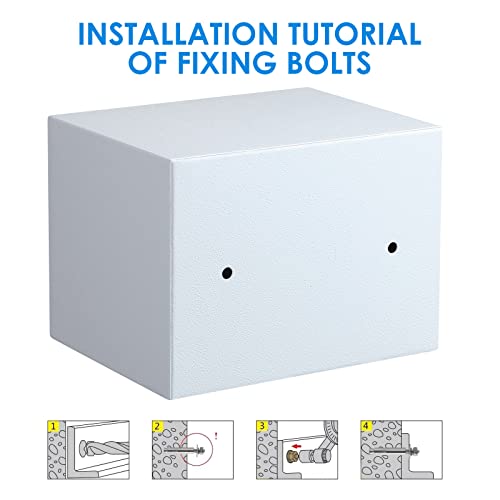 TENAMIC Safe Box 0.23 Cubic Feet Electronic Digital Security Keypad Lock Box, Cabinet Mini Safe Suitable for Office Hotel Home Safe, White