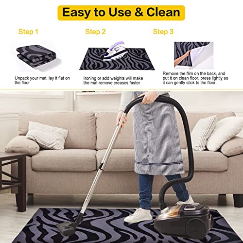 DELAM Office Chair Mat for Hardwood Floor & Tile Floor, Under Desk Chair Mats for Rolling Chair, Computer Chair Mat for Gaming, Large Anti-Slip Floor Protector Rug, Not for Carpet, 47"x35", Pattern