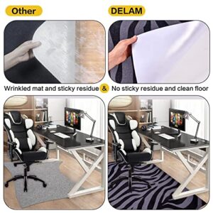 DELAM Office Chair Mat for Hardwood Floor & Tile Floor, Under Desk Chair Mats for Rolling Chair, Computer Chair Mat for Gaming, Large Anti-Slip Floor Protector Rug, Not for Carpet, 47"x35", Pattern