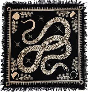 asav tarot altar cloth golden snake dragon table napkin cloth witchery supplies home decor wall art spiritual witchcraft square (18x18 inches (46x46 cm))