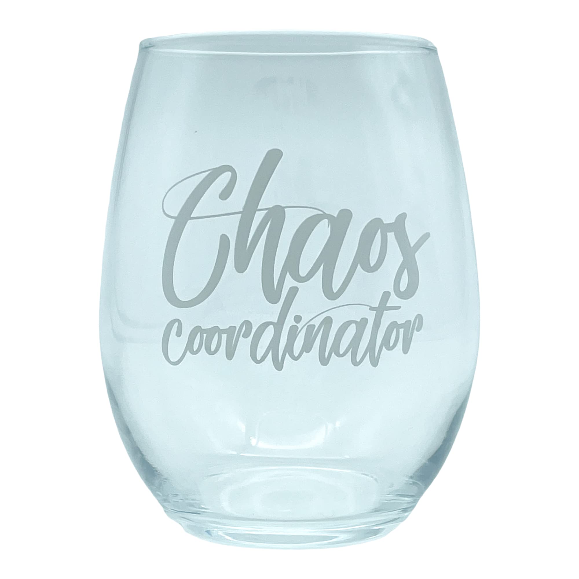 Crazy Dog T-Shirts Chaos Coordinator Wine Glass Funny Sarcastic Mess Leader Novelty Cup-15 oz Funny Wine Glass Funny Sarcastic Novelty Wine Glass White Standard