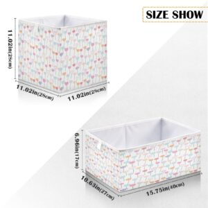 Kigai Cartoon Flowers Open Home Storage Bins, for Home Organization and Storage, Toy Storage Cube, Collapsible Closet Storage Bins, with Small Handles, 11.02" L x 11.02" W x 11.02" H