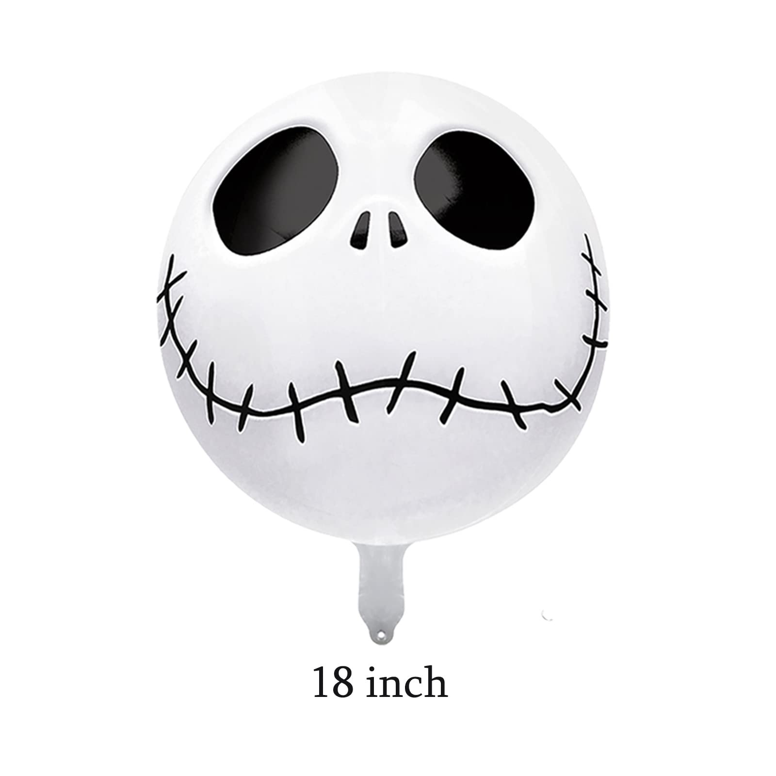 10Pcs Halloween Balloons Decorations Happy Halloween Party Foil Mylar Balloons Halloween Skull Balloons Black White Strip Balloons for Halloween Birthday Baby Shower Wedding Party Decor Supplies