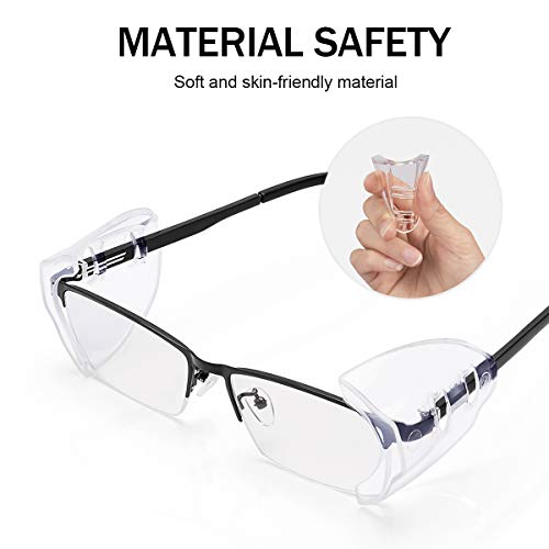 15 Pairs Eye Glasses Side Shields, Flexible Slip on Side Shields for Safety Glasses Fits Small to Medium Eyeglasses