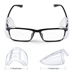 15 Pairs Eye Glasses Side Shields, Flexible Slip on Side Shields for Safety Glasses Fits Small to Medium Eyeglasses